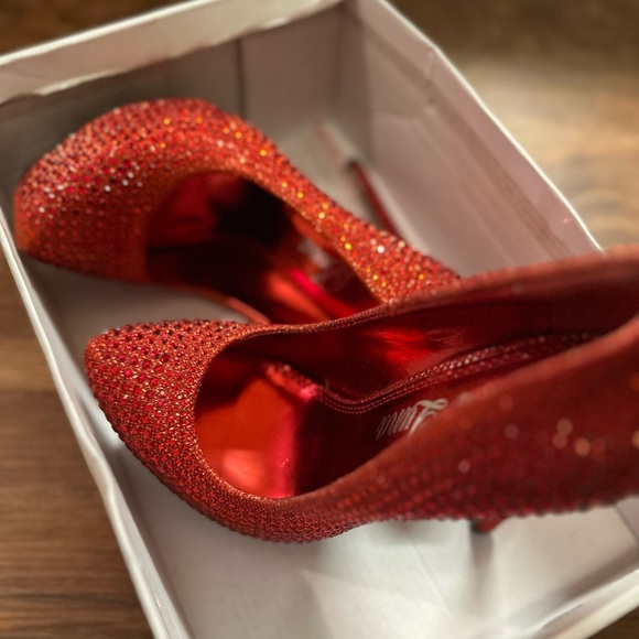 Bella Luna | Shoes | Red Rhinestone Heels | Poshmark
